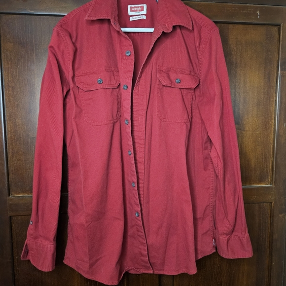 Wrangler | Shirts | Authentic Wrangler Button Up Shirt Red Flex For ...